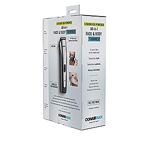 ConairMAN Cordless Lithium Ion Powered All-in-1 Beard & Body Trimmer for Men