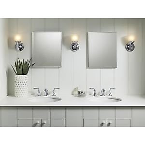 KOHLER CB-CLR1620FS Remodeler 16" W x 20" H Aluminum Single Medicine Cabinet with Mirrored Door, Beveled Edges, Silver
