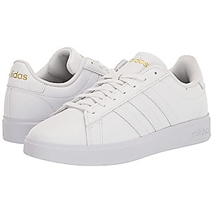 adidas Women's Grand Court 2.0 Tennis Shoe, FTWR White/FTWR White/Gold Metallic, 8.5