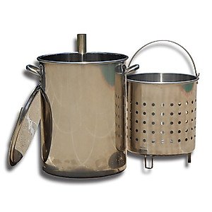King Kooker KK30SRP 30 Quart Stainless Steel Turkey Skewer Pot with Basket, OS, Multi