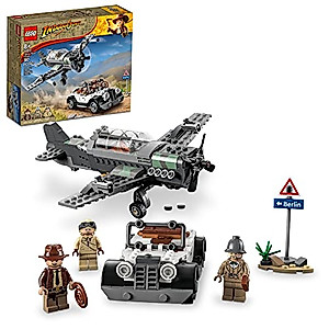 LEGO Indiana Jones and the Last Crusade Fighter Plane Chase 77012 Building Set, Featuring a Buildable Car Airplane Toy, 3 Minifigures Including Jones, Birthday Gift for Kids 8-12 Years Old