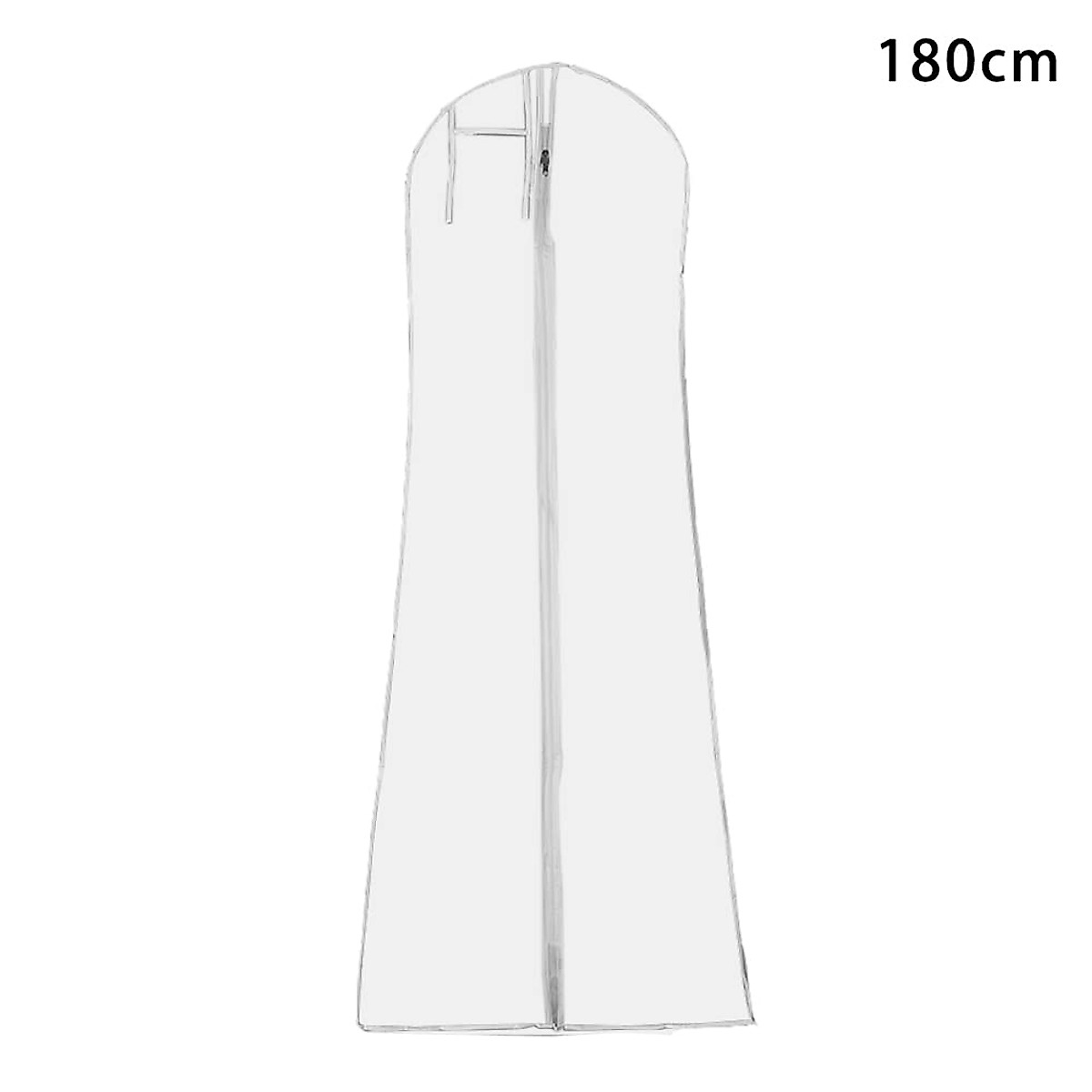 CALIDAKA White Wedding Dress Garment Bag, Washable Clear Lightweight Garment Bags for Long Prom Puffy Bridal Gown Dress Storage (Size:180cm/70.87inch)