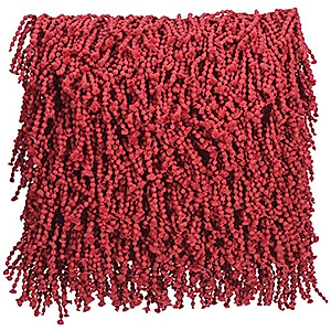 Mina Victory Shag Hand Knotted Fugga RED 20" X 20" Throw Pillow