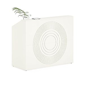 LITTLE TREE 47-Inch Reception Desk with Counter, White Front Desk Reception Room Table, Retail Counter for Checkout, Modern Welcome Desk for Lobby, Office, Beauty Salon