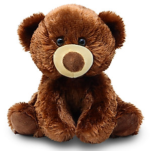 Fluffuns Teddy Bears - 9" - Cute Stuffed Animal in 3 Colors - 3-Pack of Stuffed Bears: Brown, Golden, White Teddy Bear- Plush Toy - Great Gift for Baby Girl, Boy, Kid and More!