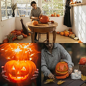 Lulong Pumpkin Carving Kit Tools Halloween, Professional Heavy Duty Carving Set, Stainless Steel Sculpting Tool Carving Knife for Halloween Decoration Jack-O-Lanterns, Gift for Halloween（3PCS