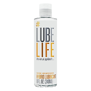 Lube Life Silicone and Water-Based Hybrid Lubricant, Long Lasting Lube for Men, Women and Couples, 8 Fl Oz