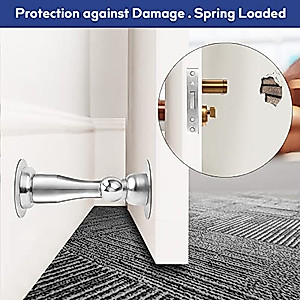 Magnetic Door Stop, Direct mounting Without Turning Holes，Magnetic Door Stoppers for Bottom of Door, Protect The Door from Collision When Opened (Silver 1)