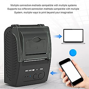 Thermal Printer, 58mm Small Paper Width and Convenient 100240V Thermal Receipt Printer for Restaurants (US Plug)