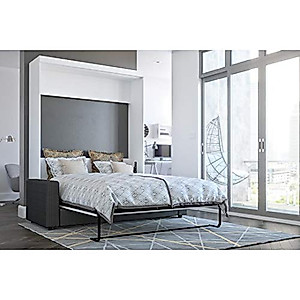 Bestar Nebula Queen Murphy Bed with Sofa, White