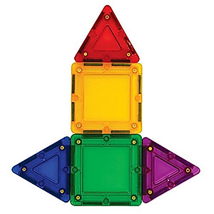 MAGFORMERS Tileblox Basic Rainbow 20 Pieces, Rainbow Colors, Magentic Geometric Shapes Building STEM Toy Set Ages 3+