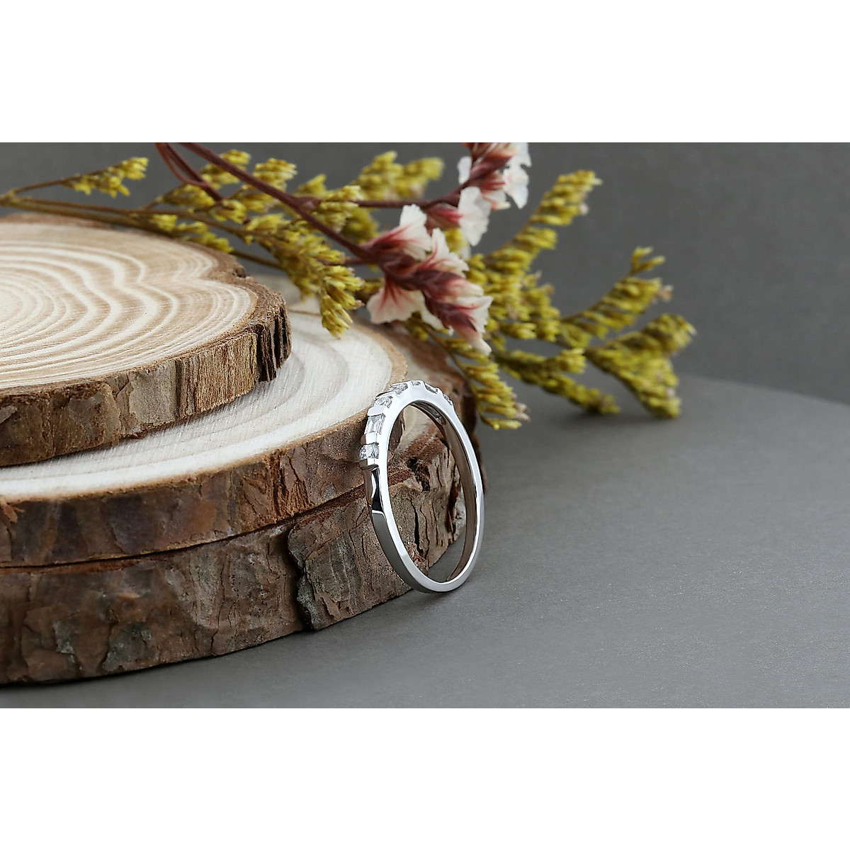 Dazzlingrock Collection 0.20 Carat (ctw) Round & Baguette White Alternate Diamond Wedding Band for Women in 14K White Gold, Size 8