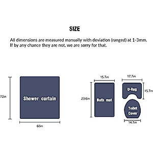 zokyer Starfish Shower Curtain Set Seashell Beach Coastal Conch Ocean Blue Bathroom Decor with Non-Slip Rugs Toilet Lid Cover U Shape Mat 12 Hooks Fabric Polyester (60Wx72L)