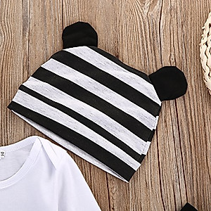 3pcs Cute Infant Baby Boys Girls Animal Long Sleeve Romper Tops+ Pants+ Hat Outfits Set (0-6 Months, Gorilla)