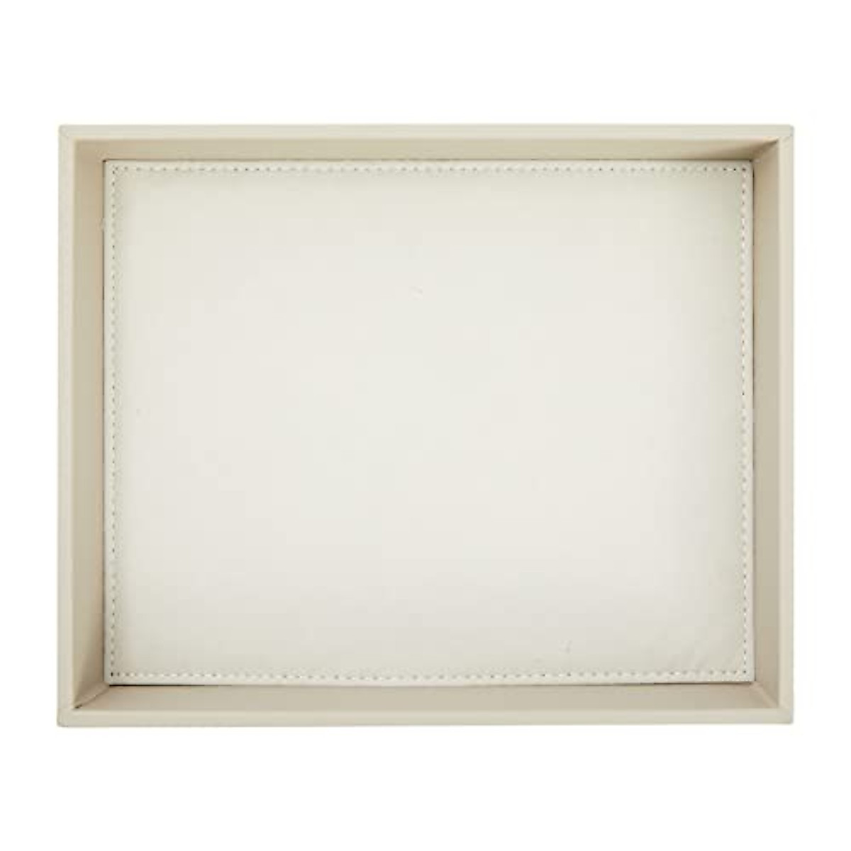 Juvale 2 Pack Faux Leather Valet Tray for Men, Velvet Catchall Organizer for Entryway, Nightstand, Keys, Wallet (Cream, 10 x 8 x 2 In)