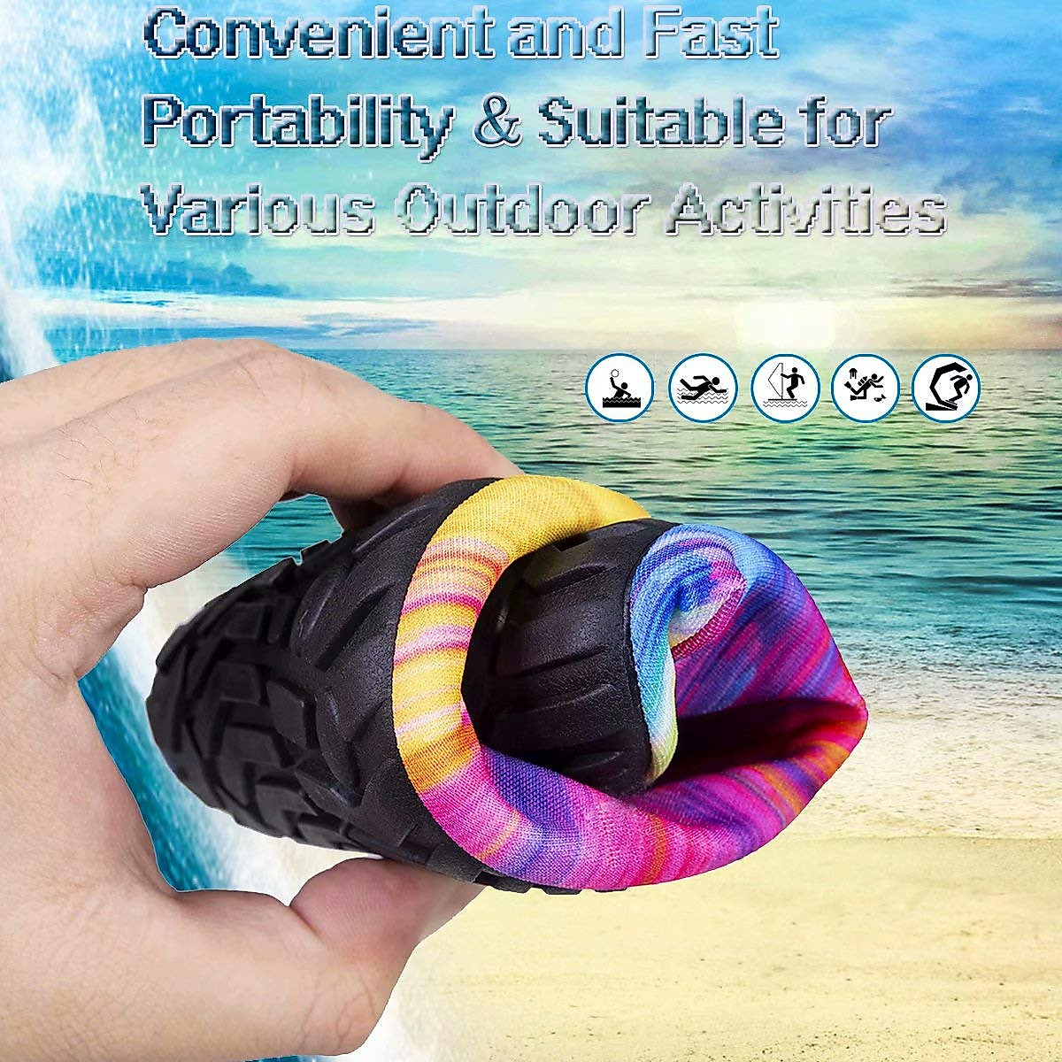 YALOX Water Shoes Women's Men's Outdoor Beach Swimming Aqua Socks Quick-Dry Barefoot Shoes Surfing Yoga Pool Exercise(Color,38/39EU)