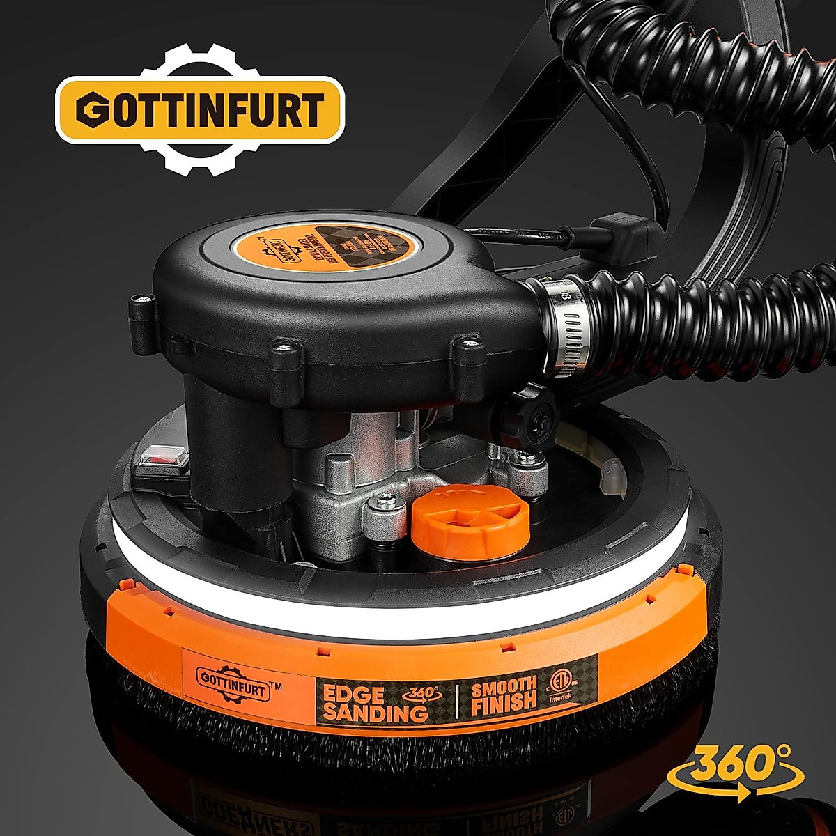 𝟐𝟎𝟐𝟒 𝐔𝐩𝐠𝐫𝐚𝐝𝐞𝐝 Drywall Sander, 780W Electric Power Drywall Sander with Vacuum, Dry Wall Sander with Extendable Handle, 7 Variable Speed 900-1800RPM, 95.5% Dust Removal for Popcorn Ceiling