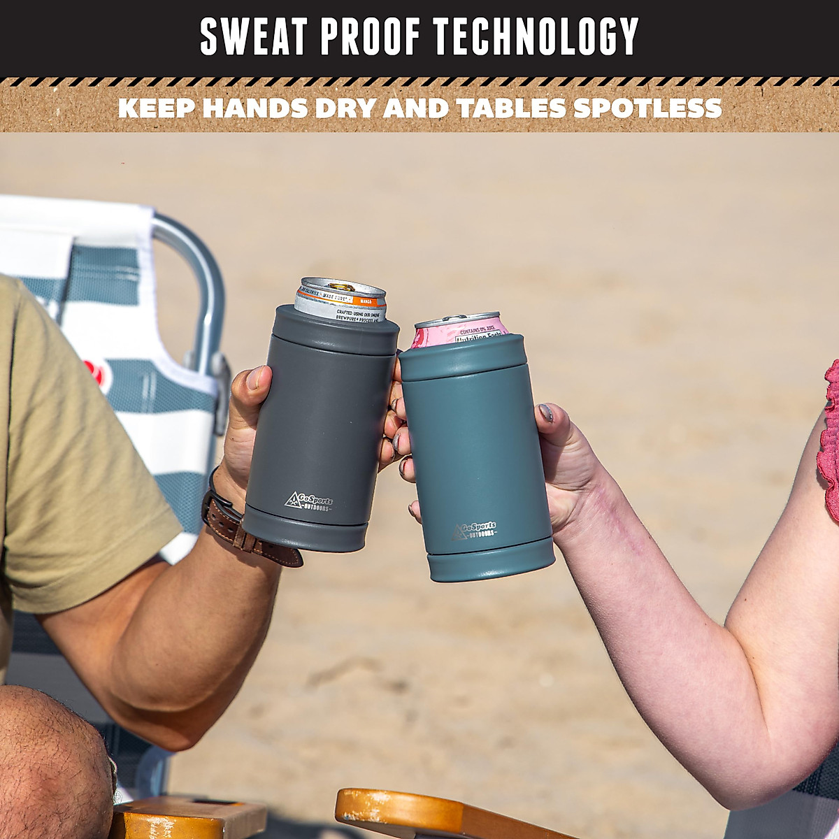 DUALIE 3 in 1 Insulated Can Cooler - Universal Size for 12 oz Cans, Slim Cans, and Bottles - 10+ Colors Available