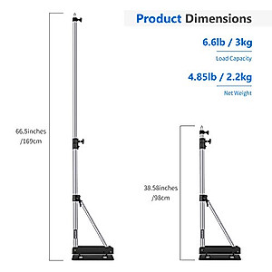 Neewer Wall Mounting Triangle Boom Arm for Photography Strobe Light, Monolight, Softbox, Reflector, Umbrella and Ring Light, Support 180 Degree Rotation, Max Length 5.5 feet/169cm (Silver)