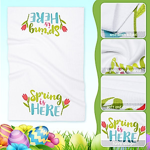 Breling 4 Pieces Easter Kitchen Towels 23.6 x 15.7 inches Easter Bunny Eggs Rabbit Hand Towels Spring Happy Easter Gnomes Kitchen Towels Holiday Cloth Dish Towels for Cooking Baking