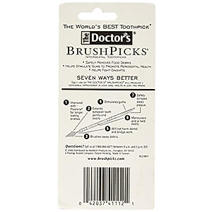 The Doctor's BrushPicks Interdental Toothpicks | 120-Picks per pack | (6-Pack)