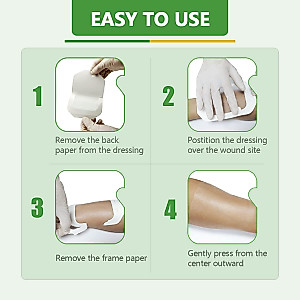 Transparent Film Dressing 4'' x 4.75'', 50 Packs, Waterproof Wound Cover Bandage, Post Surgical Shower or Tattoo Aftercare Bandage, IV Shield, Transparent Adhesive Patch