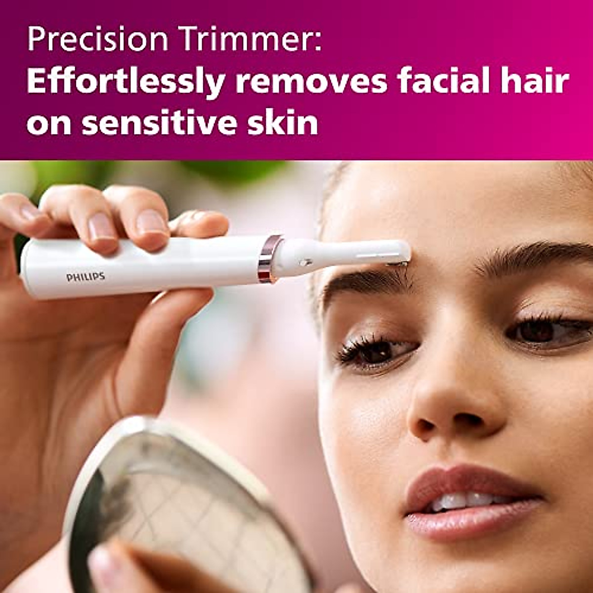 Philips Beauty Women's Bikini Trimmer and Precision Trimmer Special Edition Bundle, BRT387/90,Pink and White