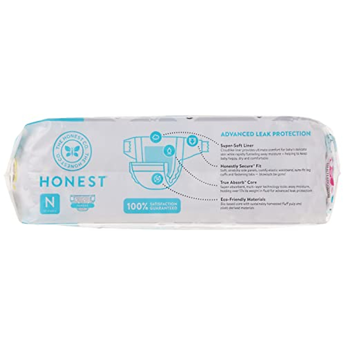 The Honest Company - Eco-Friendly and Premium Disposable Diapers - Pandas, Newborn Size (<10lbs.) 32 Ct.