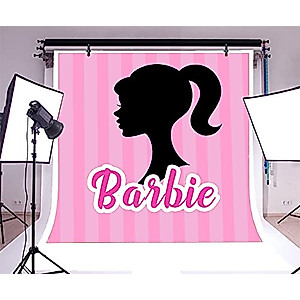 Withu Pink Party Backdrop Girls Frame Stripe Glamour Cake Table Spa Tea Time Photography Head Photo Decorations Banner Background