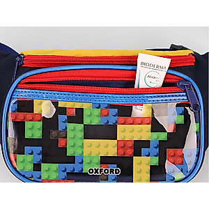 Bricks Patterned Waist Fanny Pack Hipsack Colored Building Blocks Belt Bag Crossbody Sling Phone Pouch for Travel