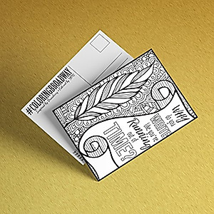 HAMILTON | "Just You Wait" Collection | Coloring POSTCARDS by Coloring Broadway | Hand-drawn illustrations - Printed on matte card stock (5" x 7") - Set of 4 Individual Postcards