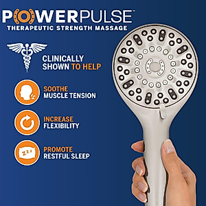 Waterpik ShowerClean Pro Hand Held Shower Head High Pressure Rinser With Built-in Power Jet -Wash, Shower -Cleaner In Brushed Nickel, QCM-769ME
