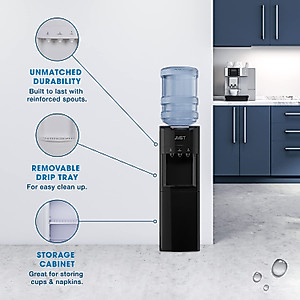 Mist Top Loading Water Cooler Dispenser, Hot, Cold & Room Temperature Water, Child Safety Lock, Holds 3 or 5 Gallon Bottles, Perfect for Home and Office Use Energy Star Approved - Black