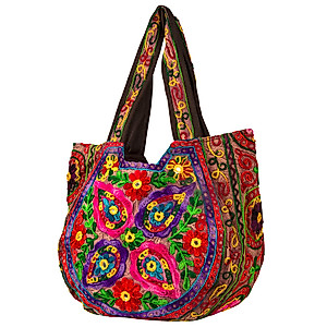 TribeAzure Brown Handmade Floral Shoulder Bag Women Fashion Handbag Tote Casual Summer Spring Top Handle