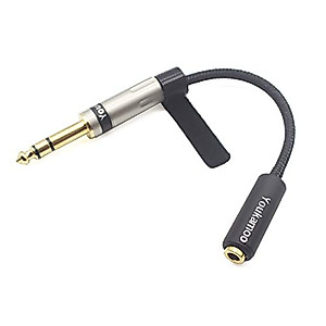 Youkamoo [ 1/4" TRS 6.35mm Male ] 6.35mm Male to 4.4mm Female 8 Core Silver Plated Headphone Earphone Audio Adapter Cable New in Box 6.35mm Stereo to 4.4mm Balanced [ 4.4mm Female ]