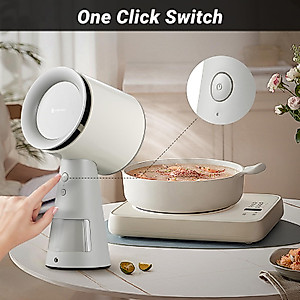 AMZCHEF Portable Range Hood, Desktop Exhaust Fan with 3 Speed Range Hood,Low Noise Large Oil Collection Cup,Detachable Aluminum Filter, Portable Kitchen Exhaust Fan for Indoor BBQ, Hot Pot-wc