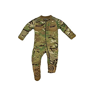 Baby Trooper Boot Camp Baby Multicam Camouflage Pattern Zip Up Footed Sleep And Play Long Sleeve (0-3 Months)