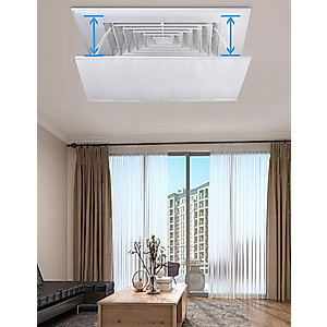 Liveinu Canvas Air Deflector Adjustable Reusable Heat and Air Deflector for Drop Ceiling Vents RV, Home HVAC, AC and Ceiling Registers Air Conditioner Deflector White 23"x23" Inch