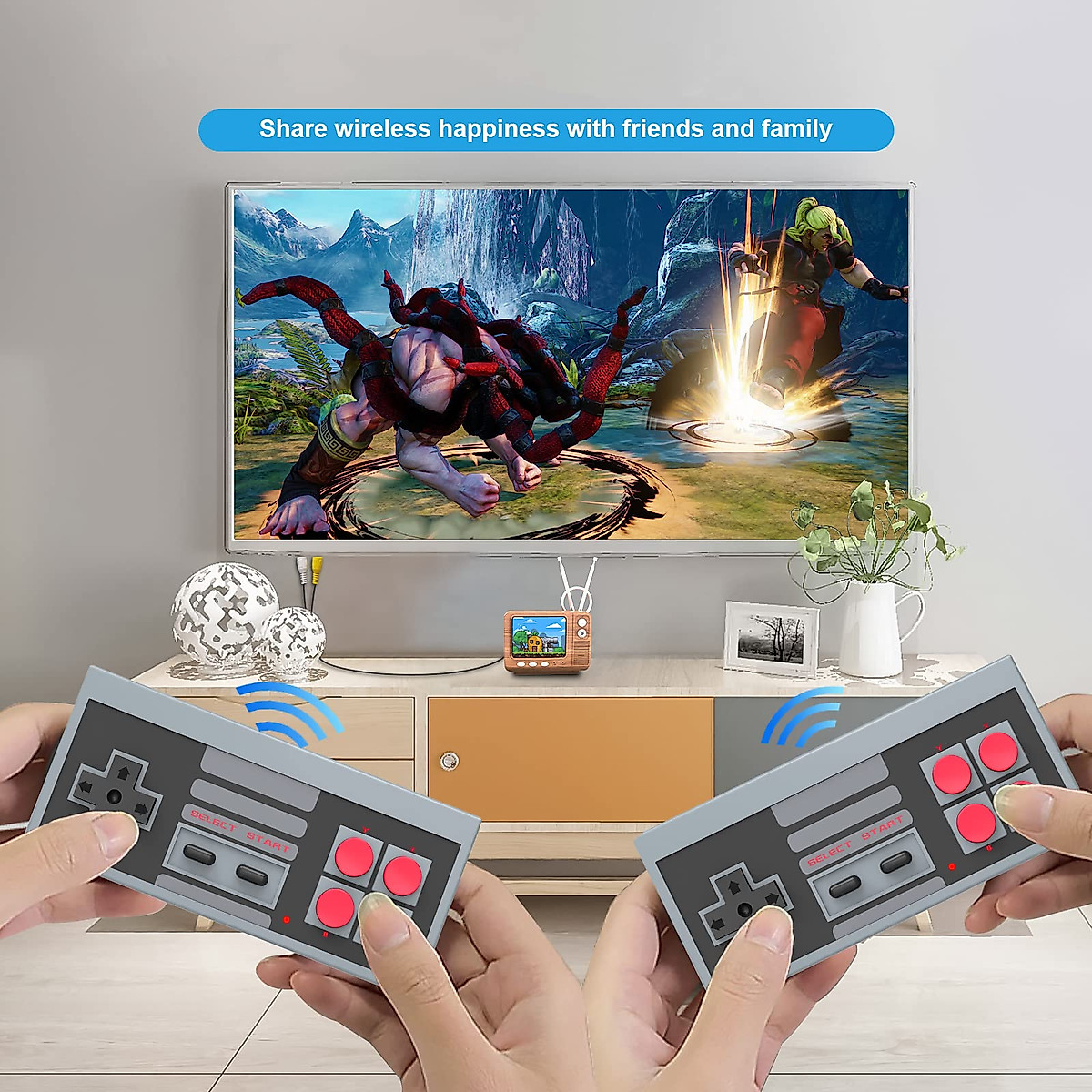 EASEGMER Handheld Games Controller for GV300S Games Console - Handheld Controller Gamepad Family Gift for Two Players (Grey Controller)