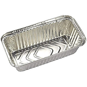 Large Aluminium Pans with Lids 8x4 In - (50 Pack) Disposable Foil Pan Food Containers - Best Tin Pans for Takeaway, Baking, Frozen & Food Storage
