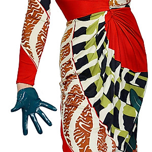 DooWay Fashion Short Latex Gloves for Women Dress Costume Wet Look Faux Patent Leather Half Palm 5 inches