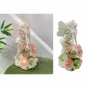 ANXPTIME Solar-Powered Flower Lamp Sturdy Resin Patio Lamp Unique Yard Ornament Garden Light Patio Villas Decoration Solar Lamp Outdoor Solar Light Yard Light Decorative Light