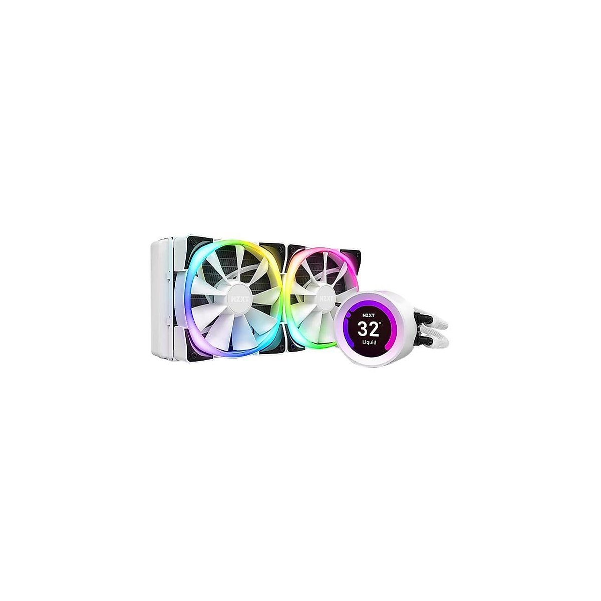 NZXT Kraken Z53 RGB 240mm - RL-KRZ53-RW - AIO RGB CPU Liquid Cooler - Customizable LCD Display - Improved Pump - Powered by CAM V4 - RGB Connector - Aer RGB 2 120mm Radiator Fans (2 Included) - White