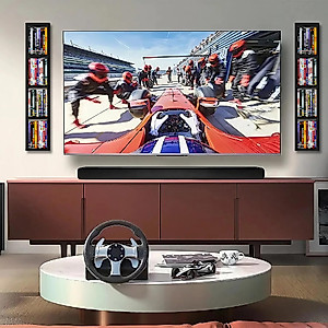 Royxen 2 Pack DVD Shelf Floating, DVD Storage Shelves 34 Inch, DVD Rack Wall Mounted, DVD Shelf Storage for CD, DVD, Video Games