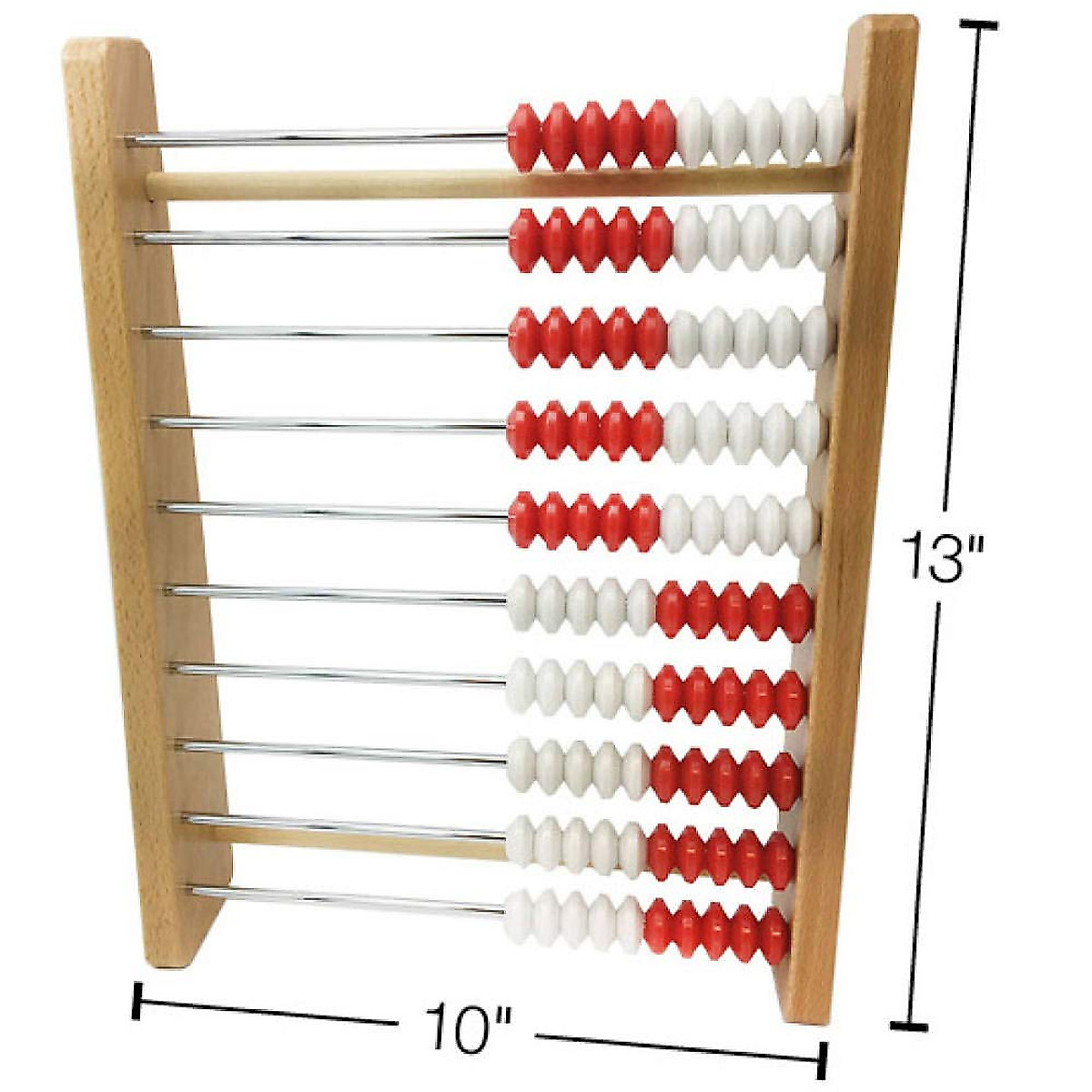 hand2mind 100 Bead Wooden Rekenrek, Abacus for Kids Math, Math Manipulatives Kindergarten, Counting Rack for Kids, Counters for Kids Math, Educational Toys for Elementary Kids (Set of 1)
