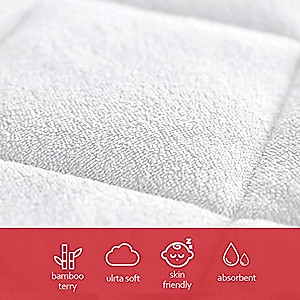 Changing Pad Cover for Boys Girls 2 Pack, Lovely Print Soft Unisex Diaper Change Table Sheets and Changing Pad Liner Bassinet Liner Waterproof, Warm On Baby's Back Bamboo Terry Thick Cushion 3 Count