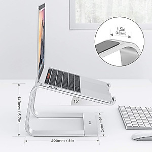 OMOTON Laptop Stand, Detachable Laptop Mount, Aluminum Laptop Holder Stand for Desk, Compatible with MacBook Air/Pro, Dell, HP, Lenovo and All Laptops (11-16 inch), Silver