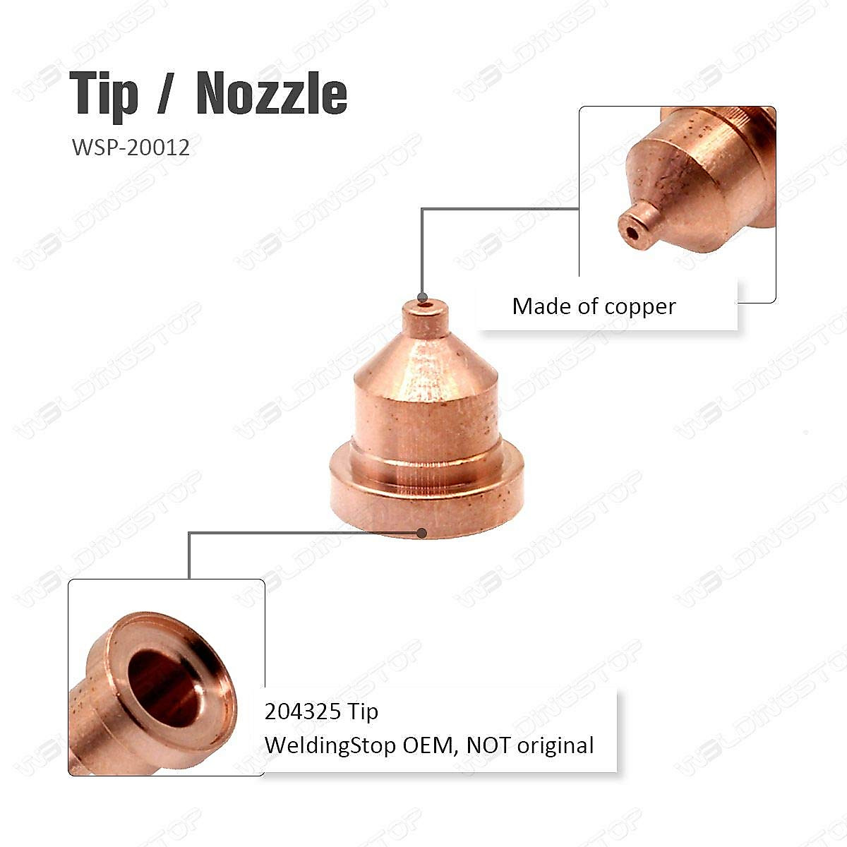 204325 Plasma Nozzle Standard Tip 40A fit Miller ICE-40T / ICE-40C Torch PKG-5