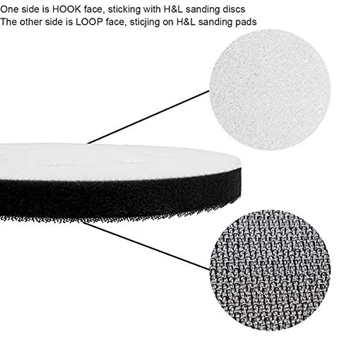 M-jump 2 Pack 5 Inch 8 Holes Sponge Cushion Buffer Orbital Sander Foam Pad Backing Pad - Hook and Loop Soft Interface Pads for Automobile Metal Polishing