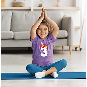 3rd Birthday Girl Outfit Unicorn 3 Year Old Toddler Third Birthday Girl Shirt 3t (4 Years, Purple)